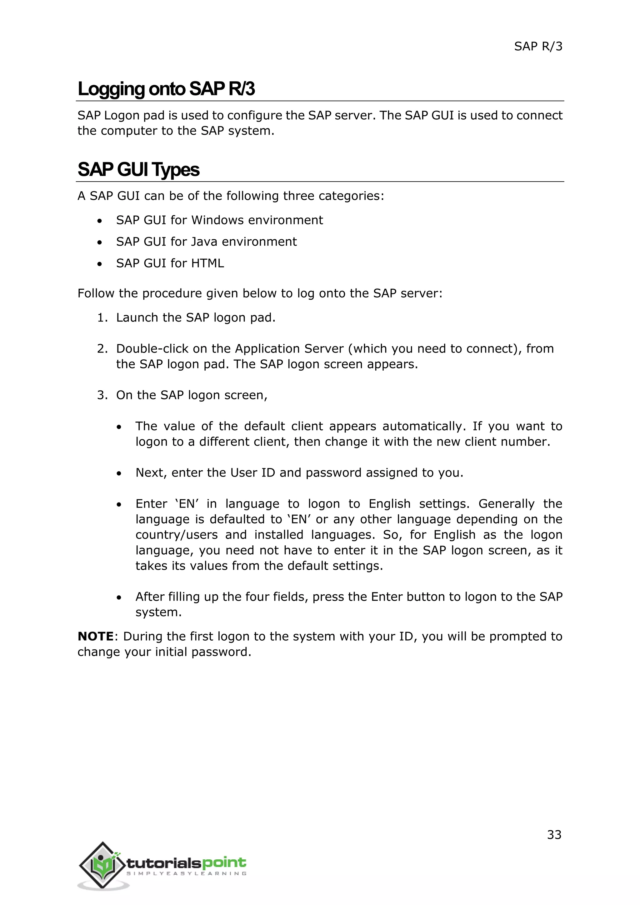 Sap tutorial | PDF