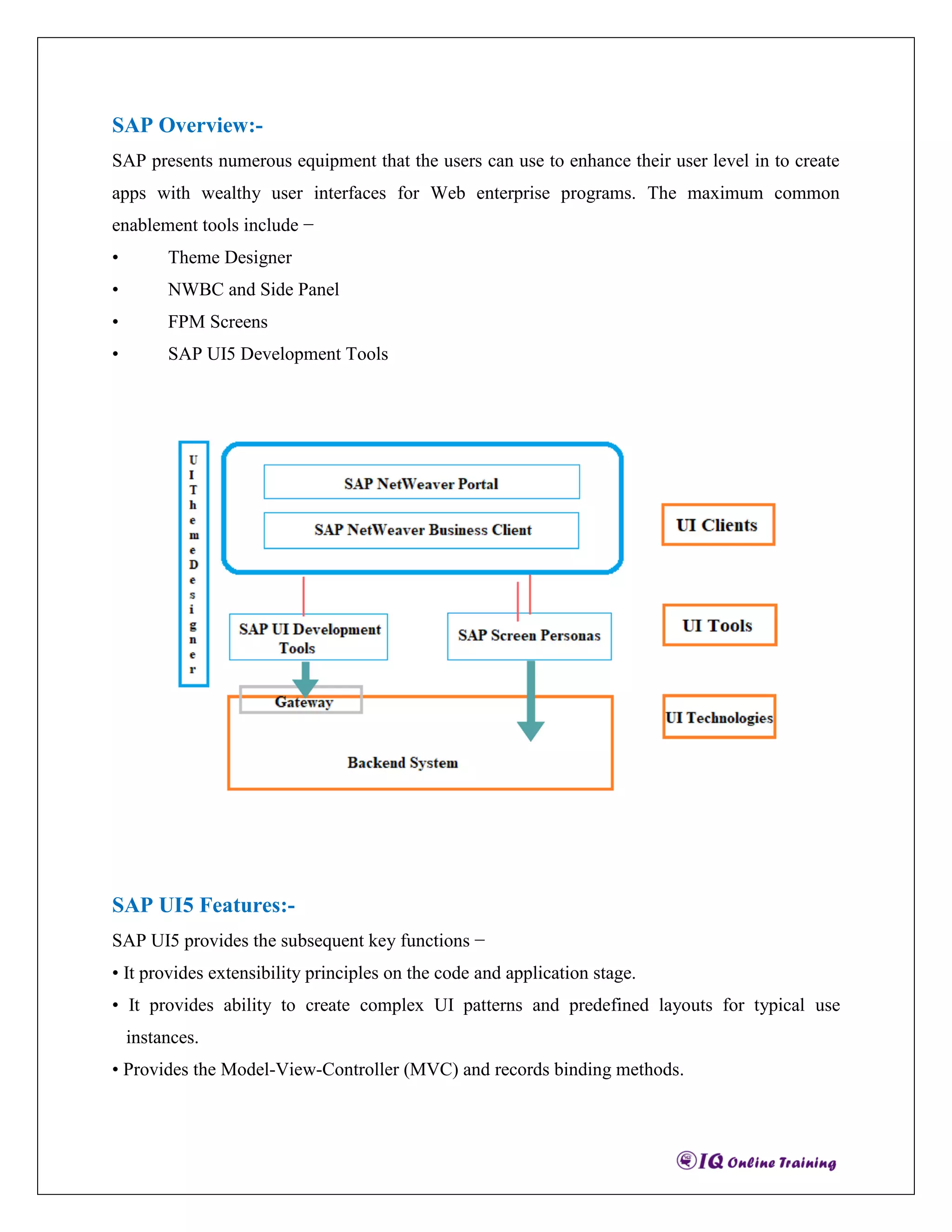 Sap Ui5 Overview | Sap Ui5 Architecture – Features | PDF