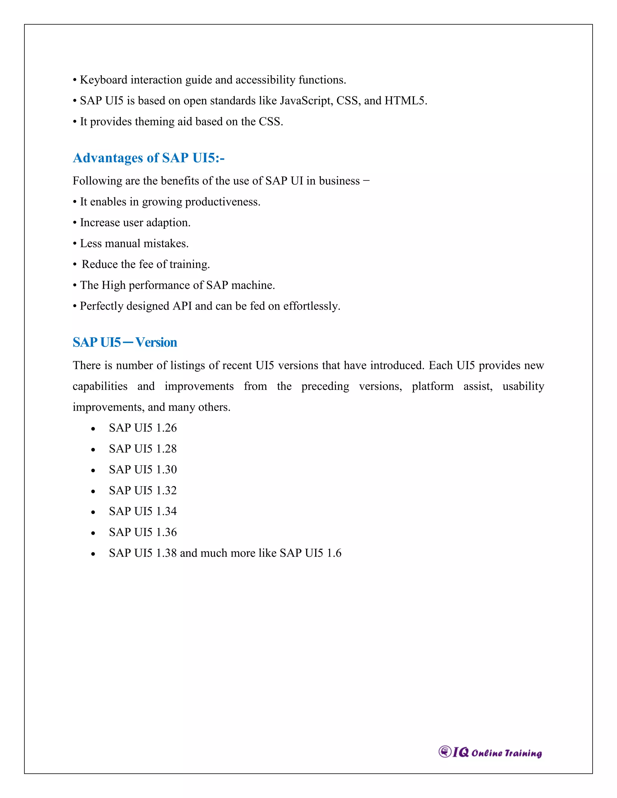 Sap Ui5 Overview Sap Ui5 Architecture Features Pdf 