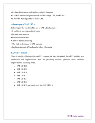 Sap Ui5 Overview | Sap Ui5 Architecture – Features | PDF