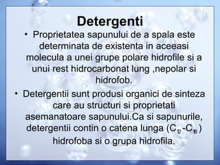 Prezentare chimie sapunuri si detergenti | PDF
