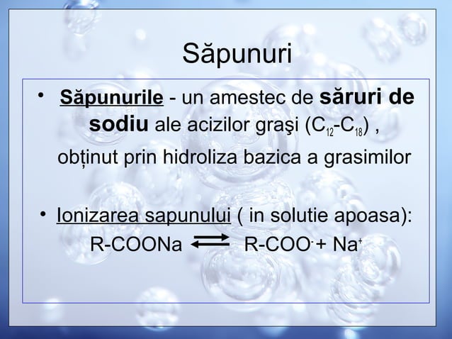 Prezentare chimie sapunuri si detergenti | PDF