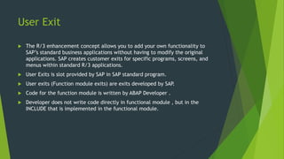 Sap User Exit for Functional Consultant | PPTX