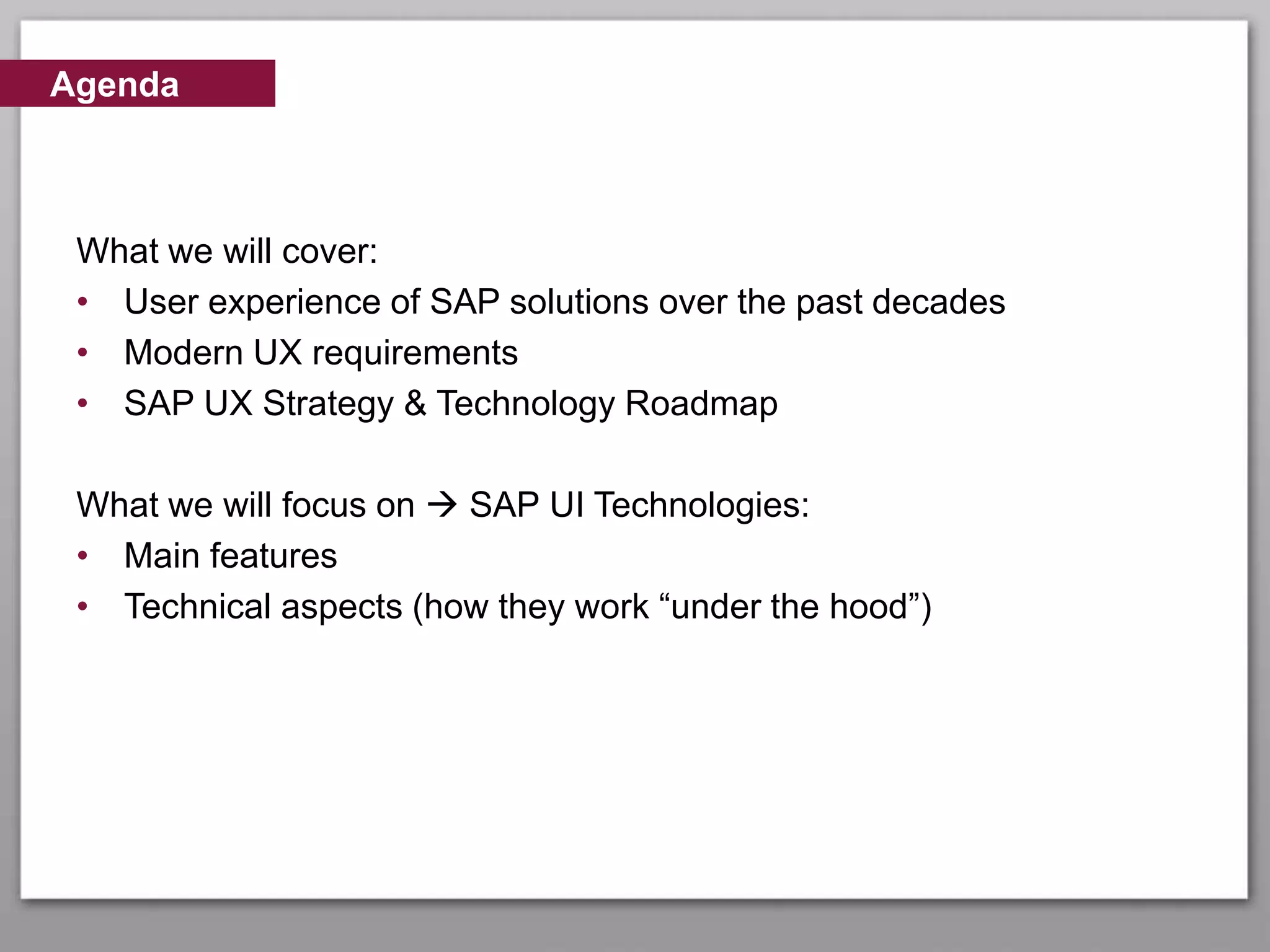 Evolution of the SAP User Experience and Technology Stack | PPTX