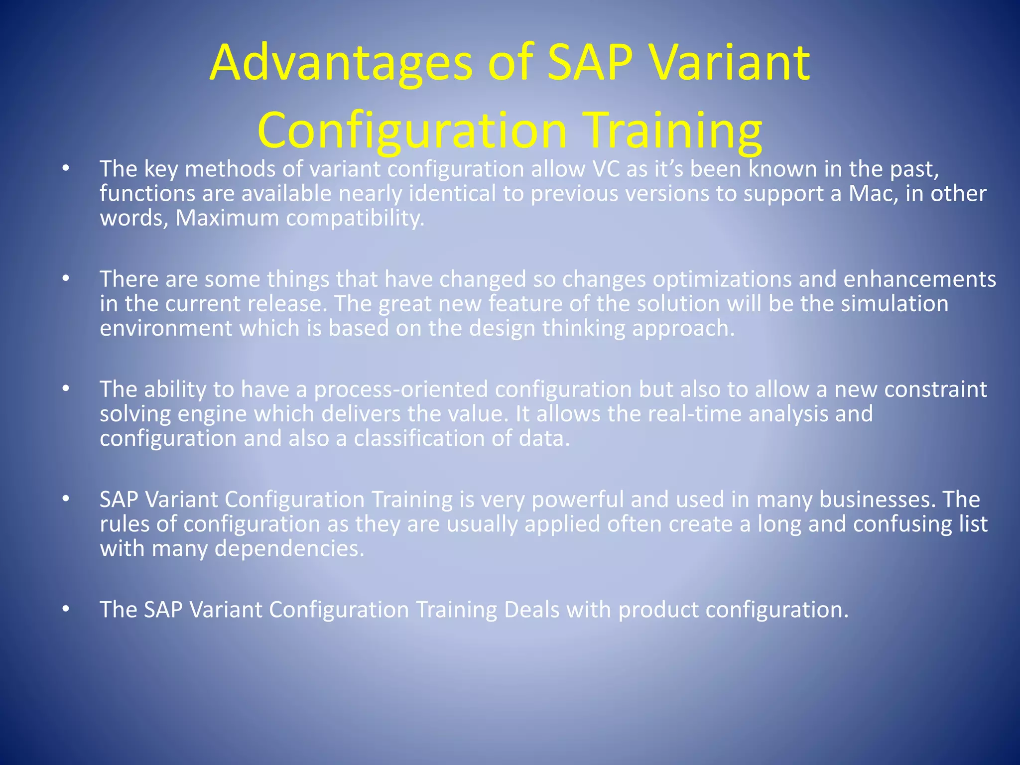 Sap variant configuation training | PPTX | Technology & Computing