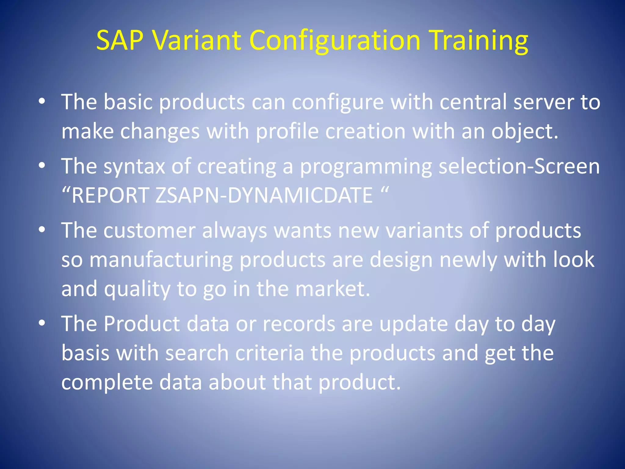 Sap variant configuation training | PPTX