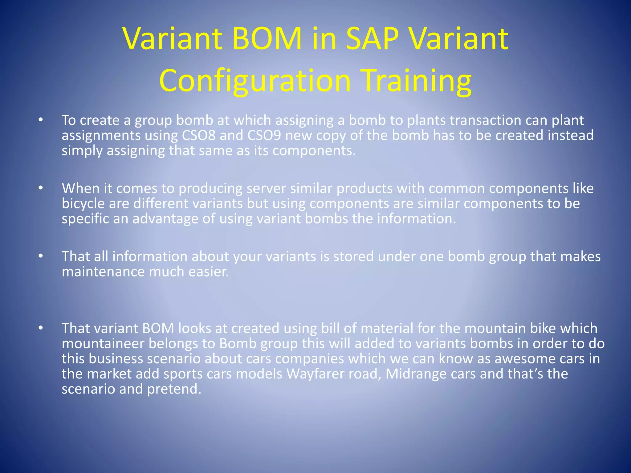 Sap variant configuation training | PPTX | Technology & Computing