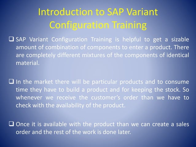 Sap variant configuation training | PPTX | Technology & Computing