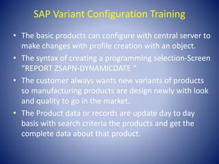 Sap variant configuation training | PPTX | Technology & Computing