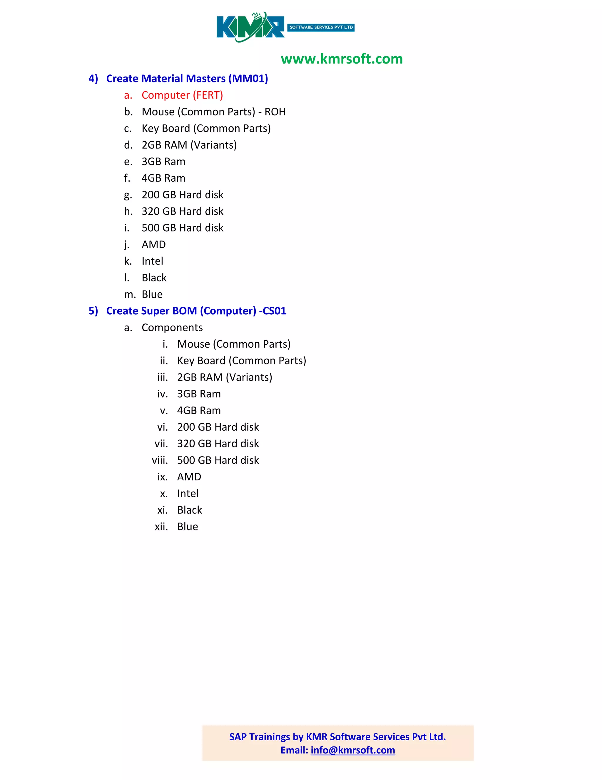 SAP Variant Configuration example by KMR software | PDF