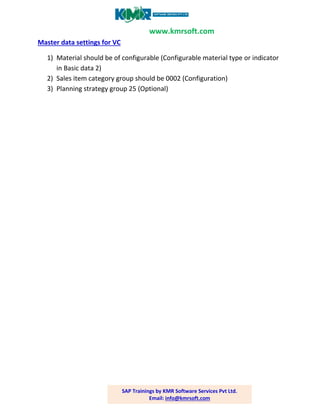 SAP Variant Configuration example by KMR software | PDF