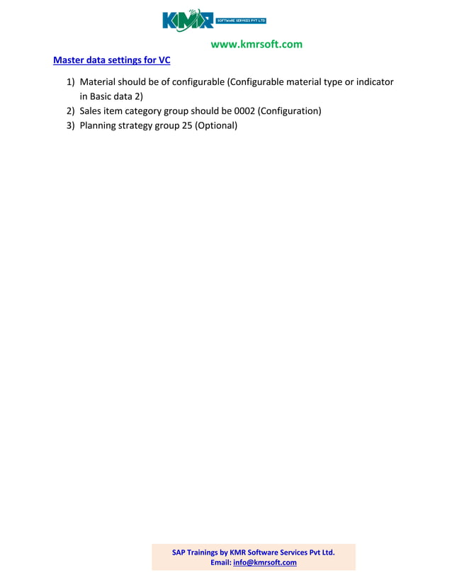 SAP Variant Configuration example by KMR software | PDF