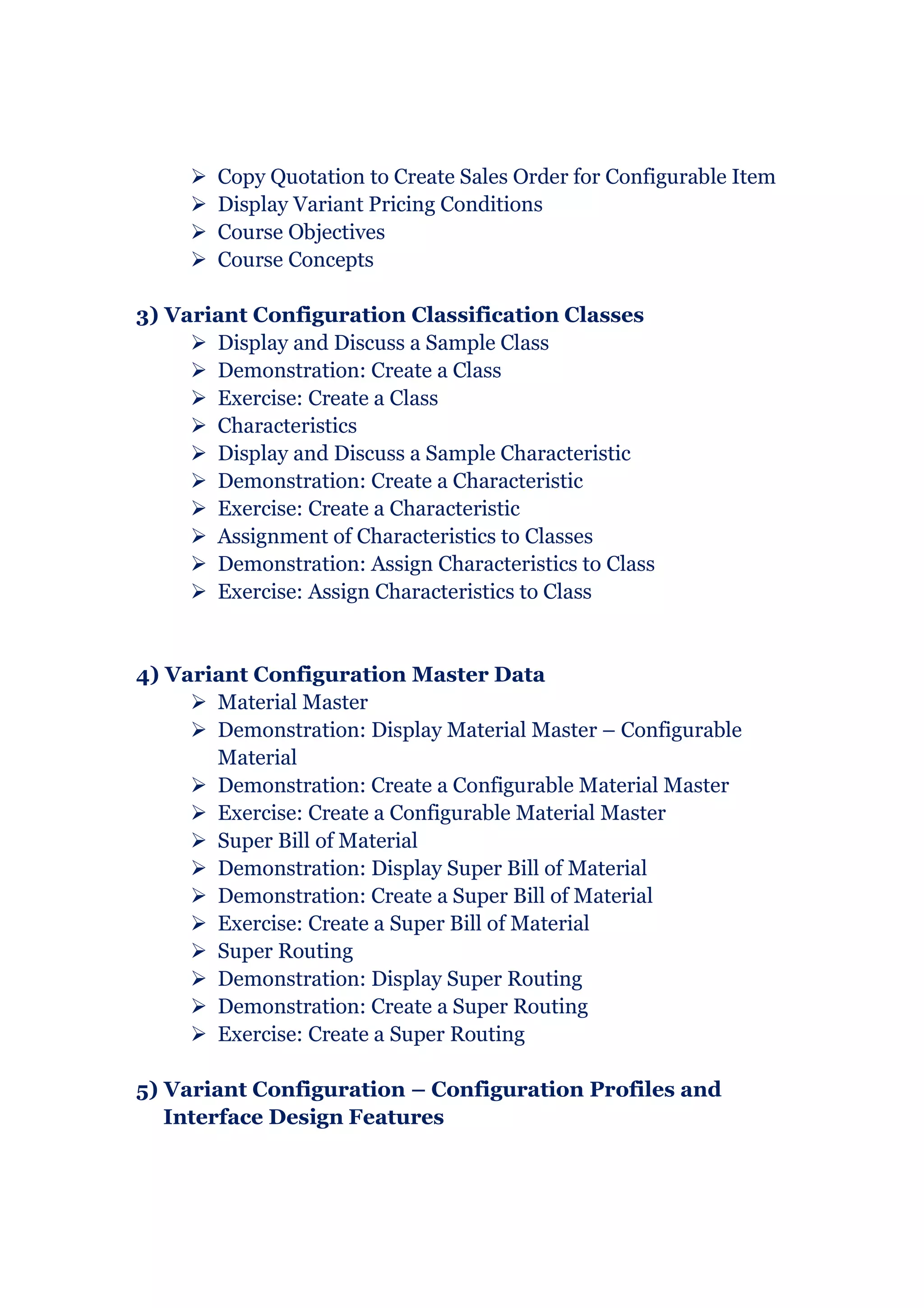 SAP VC Online Training | SAP Variant Configuration Training Content | PDF