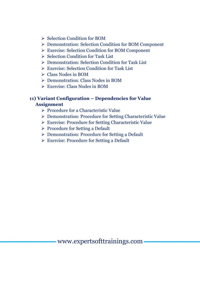 SAP VC Online Training | SAP Variant Configuration Training Content | PDF | Technology & Computing