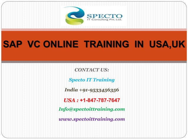 Sap vc online training | PPT