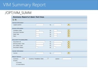 Sap vendor invoice management reporting final | PPTX