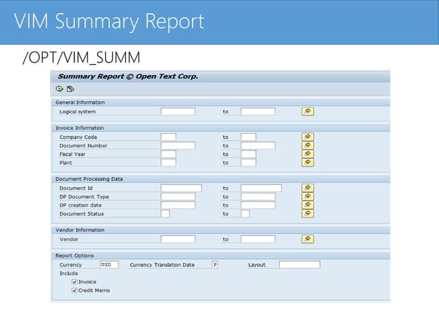 Sap vendor invoice management reporting final | PPTX