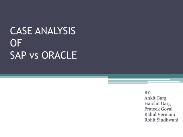 Sap vs oracle | PPTX