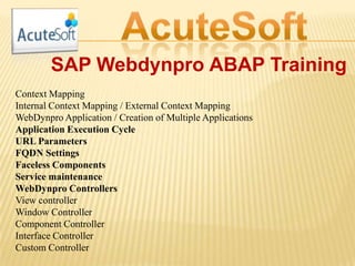SAP WEBDYNPRO ABAP TRAINING | PPT