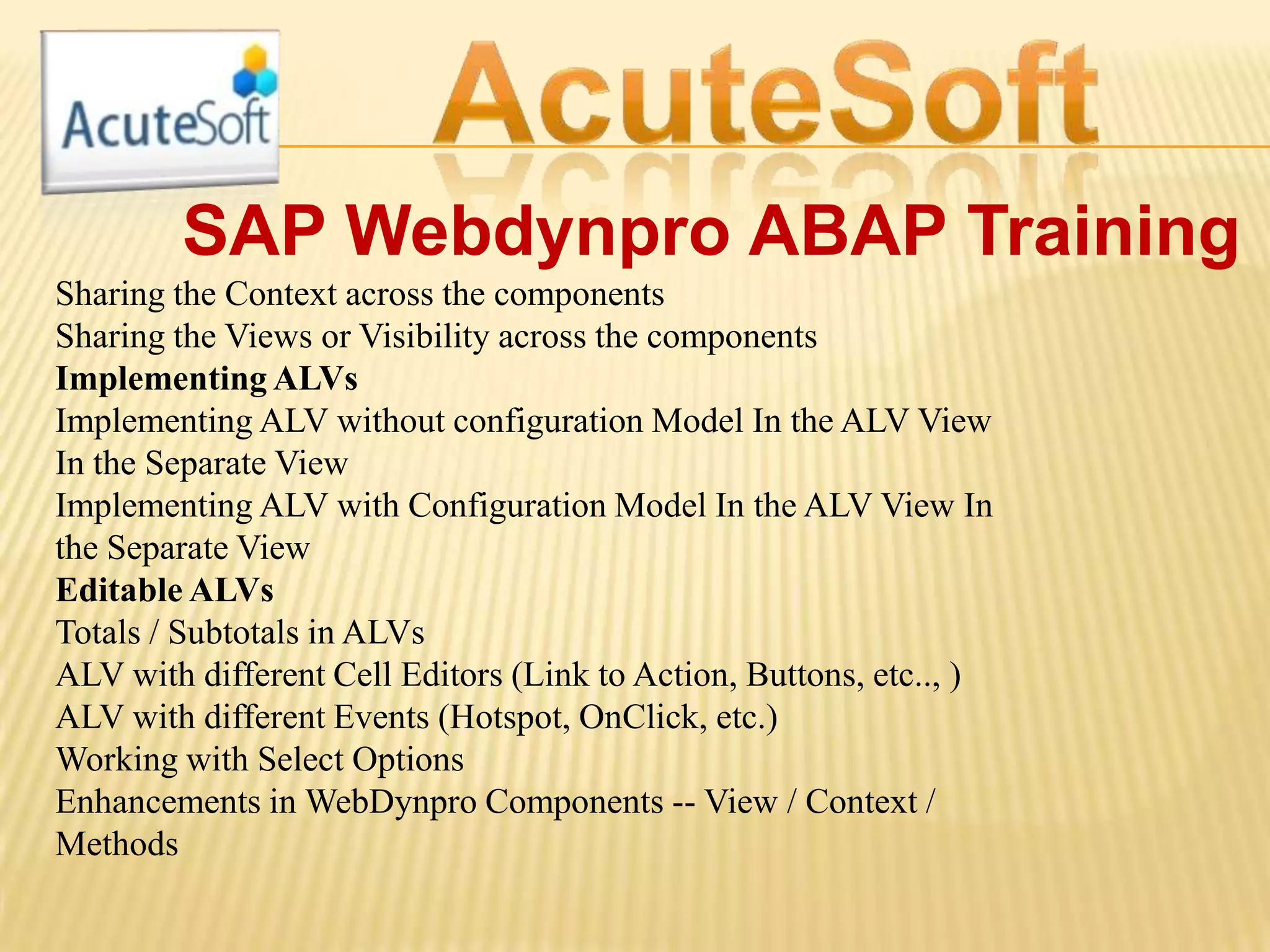 Sap webdynpro abap training | PPSX