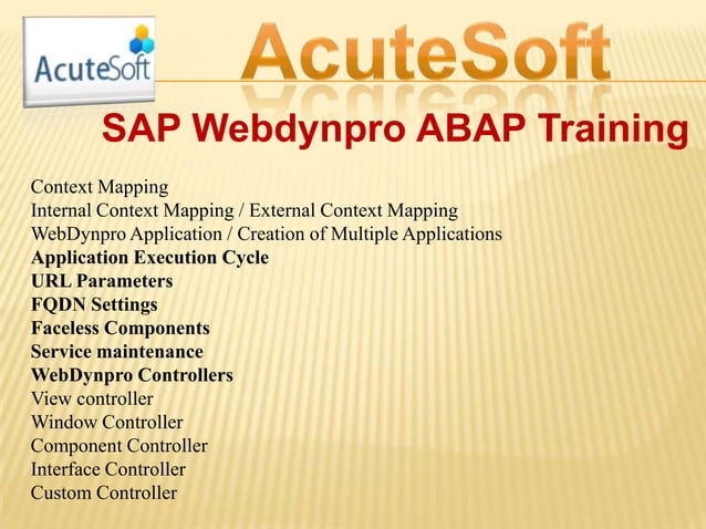 Sap webdynpro abap training | PPSX