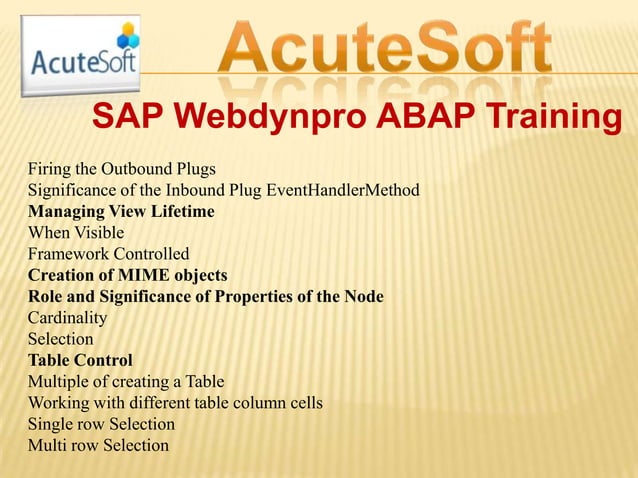 Sap webdynpro abap training | PPT