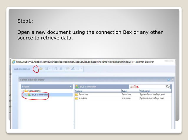 Sap webi chart creation from table | PPTX