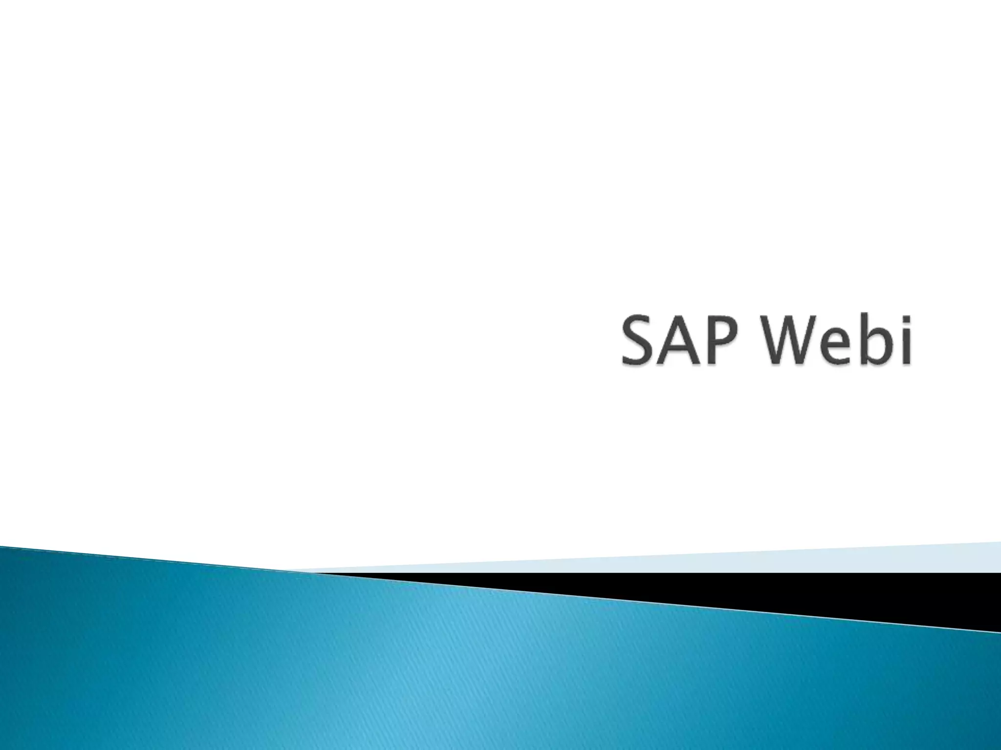 SAP BO Web Intelligence Basics | PPTX