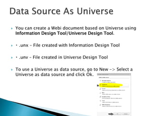 SAP BO Web Intelligence Basics | PPTX