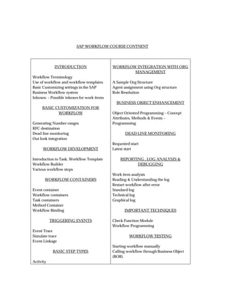Sap workflow training | PDF