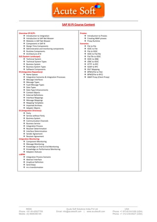 Sap XI-PI Training online Training | PDF
