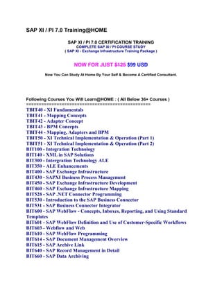 Sap xi pi 7.0 certification training | PDF
