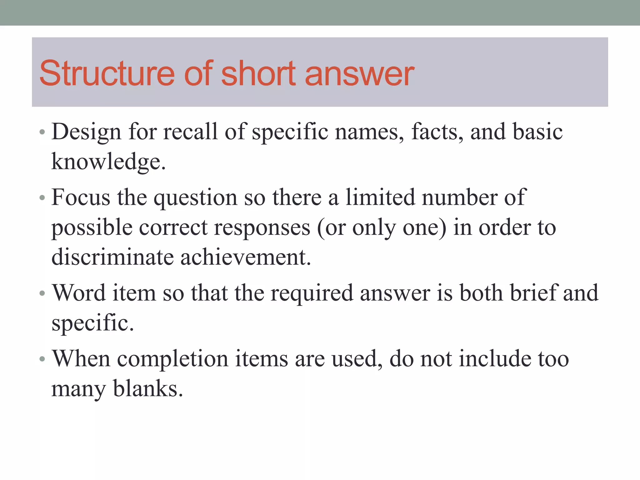 Short answer questions | PPTX