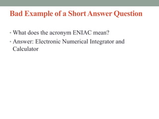 Short answer questions | PPTX