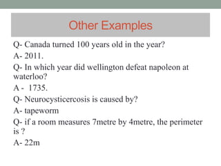 Short answer questions | PPTX