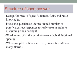 Short answer questions | PPTX