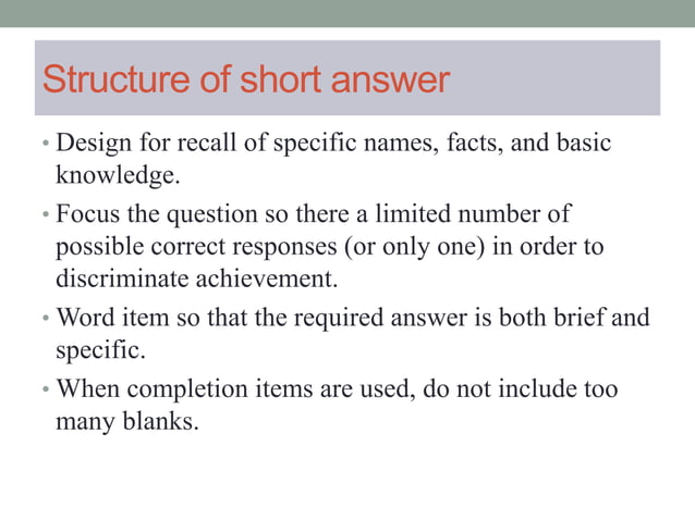 Short answer questions | PPTX