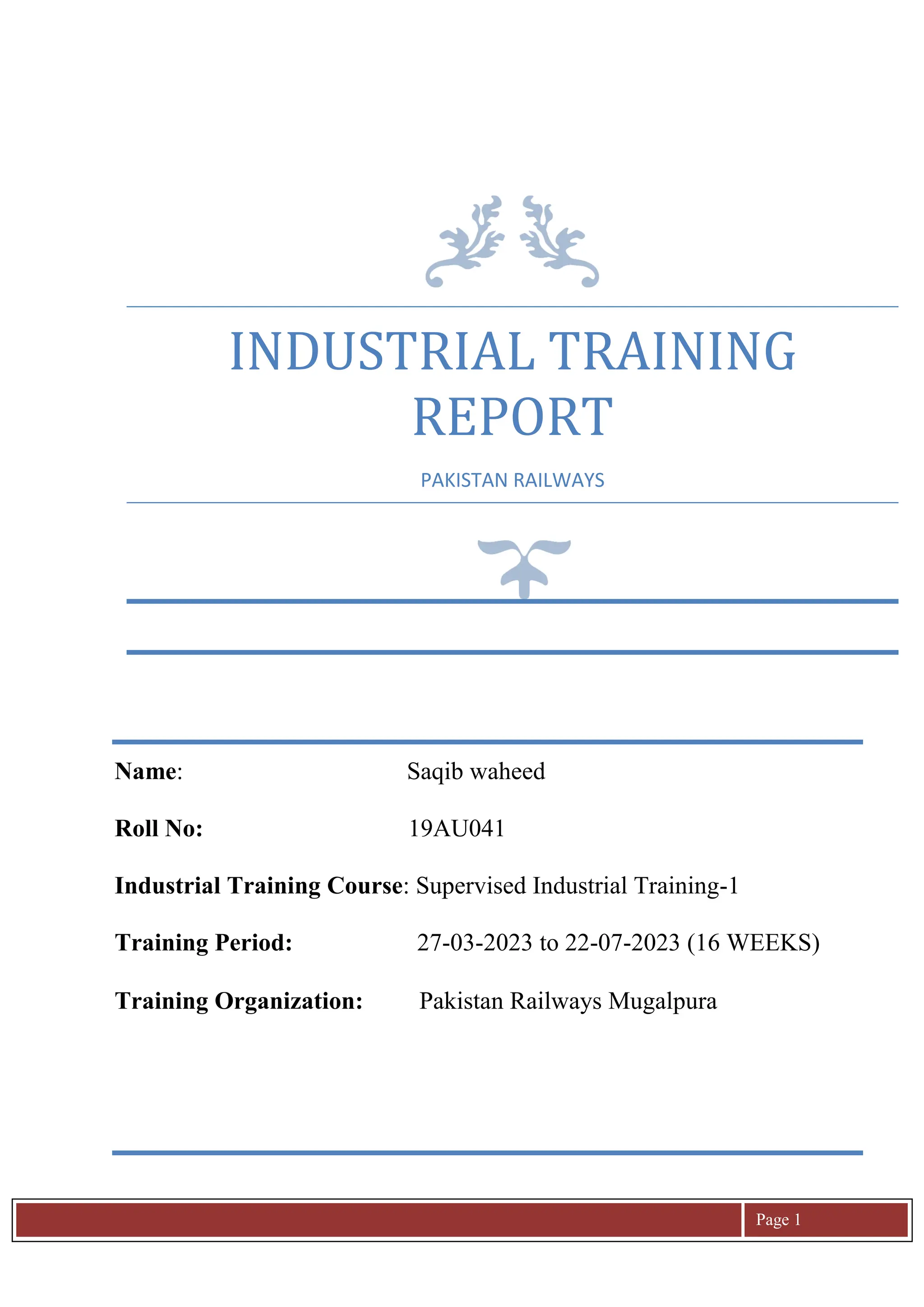 Saqib 19AU014 Industry training report.pdf