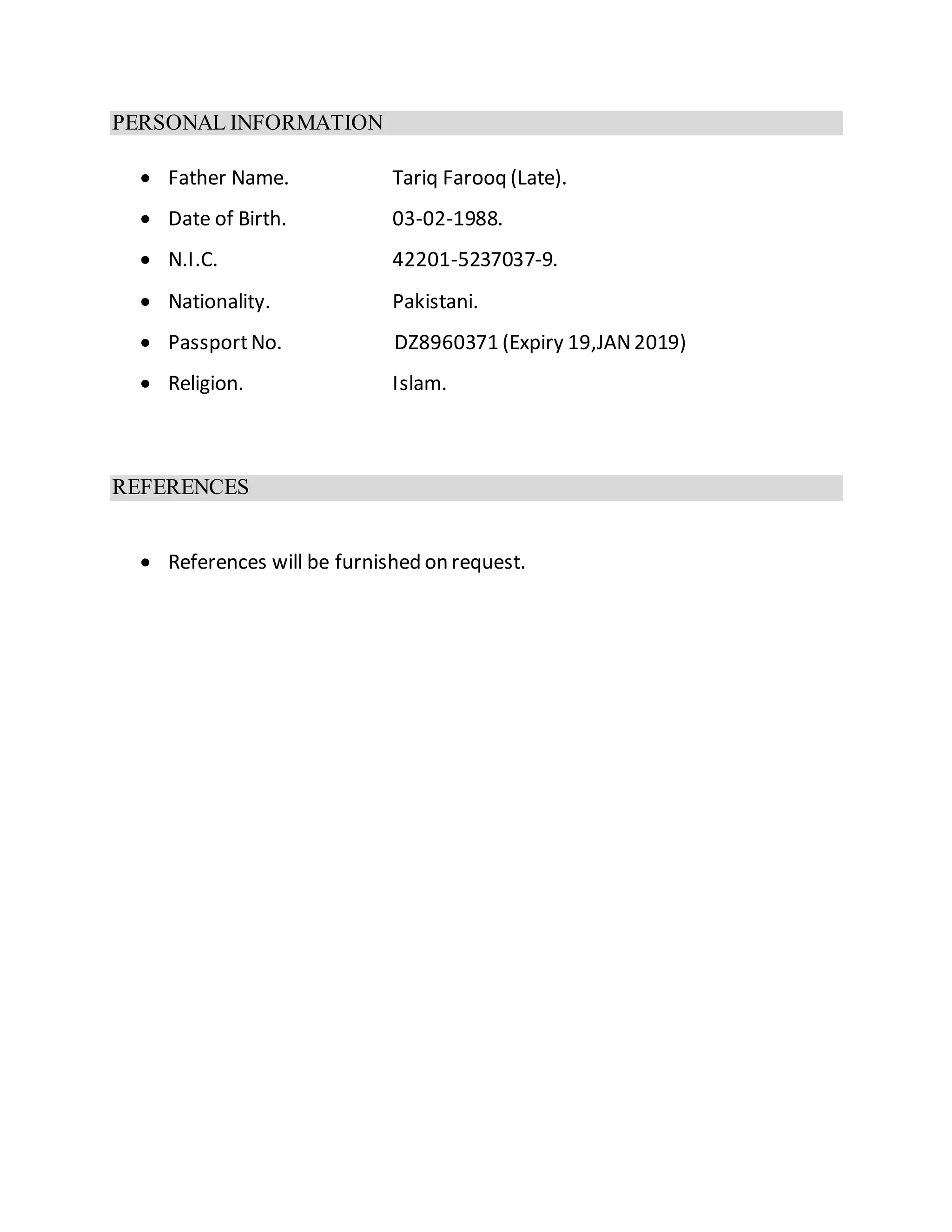 Saqib farooq cv july 2017 | DOCX