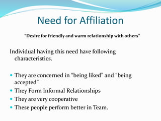 McClelland’s Human Motivation Theory | PPTX