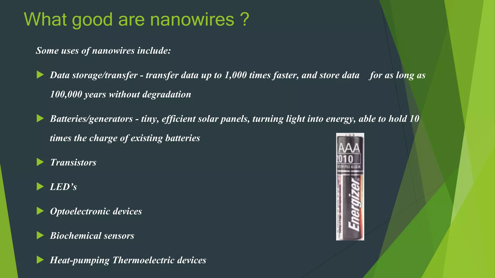 Nanotechnology & its Nanowires Application (By-Saquib Khan) | PPTX