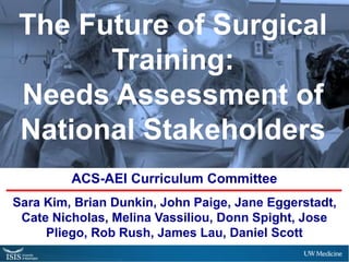 The Future of Surgical Training: Needs Assessment of National Stakeholders | PPTX | Surgery ...