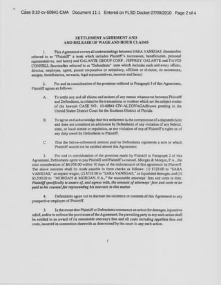 Sara Vanegas versus Galante Group Corporation & Jeffery Galante & David ...