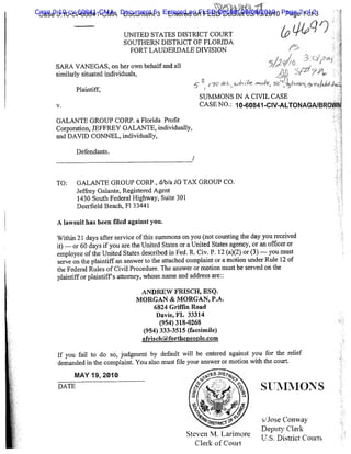 Sara Vanegas versus Galante Group Corporation & Jeffery Galante & David ...