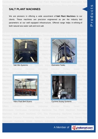 Saraa Engineering Works, Coimbatore, Tea Plant Machines | PDF