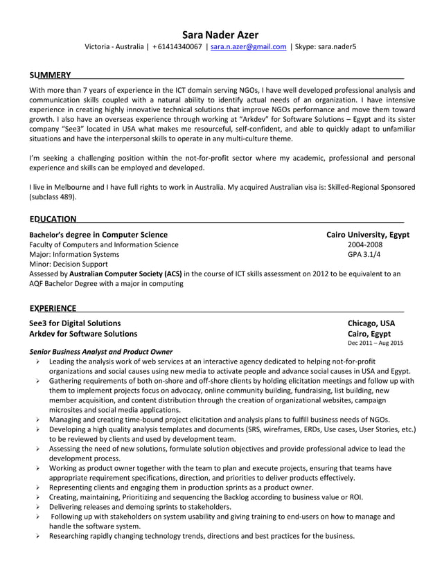 Sara Azer resume | PDF