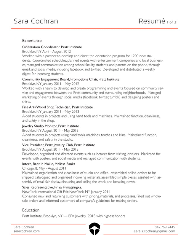 Sara Cochran's Resume | PDF