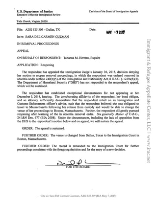 BIA Reversal Judge James A Nugent | PDF