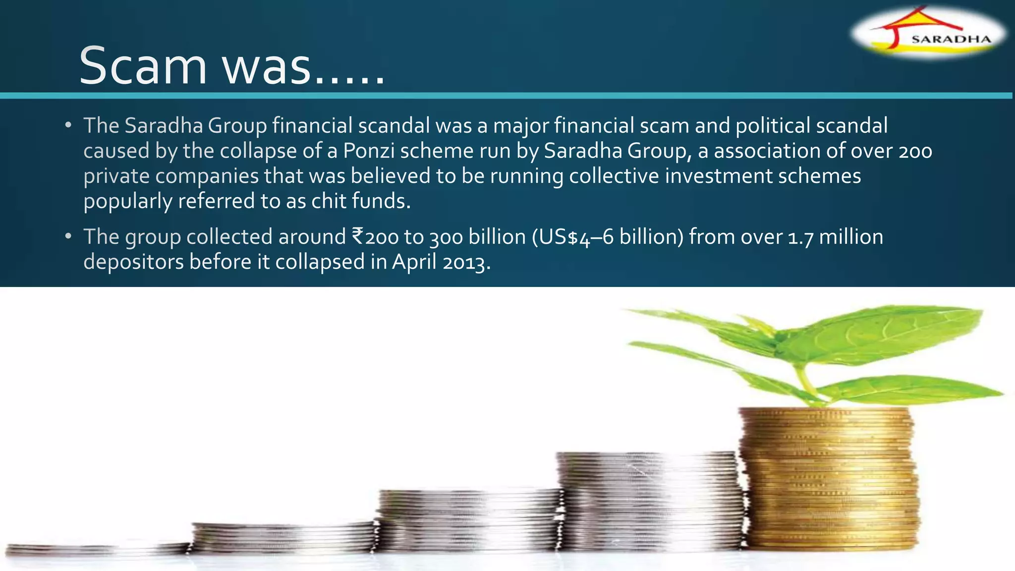 Saradha_chit fund_scam_ ppt_lks | PPTX | Crime & Harmful Acts to ...