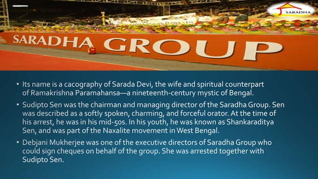 Saradha_chit fund_scam_ ppt_lks | PPTX | Crime & Harmful Acts to ...